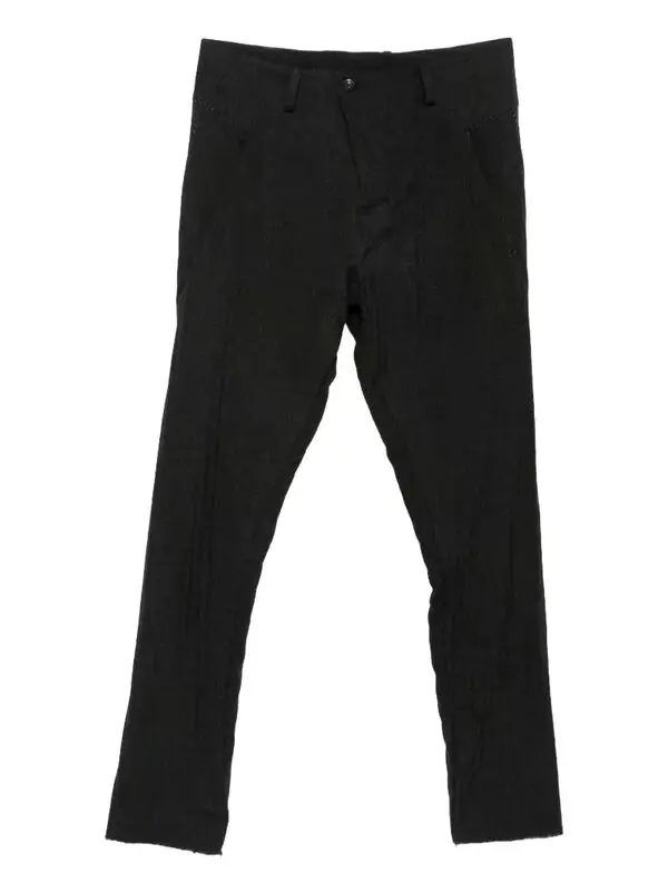Masnada Herringbone-pattern Belt-loop Trousers - Black