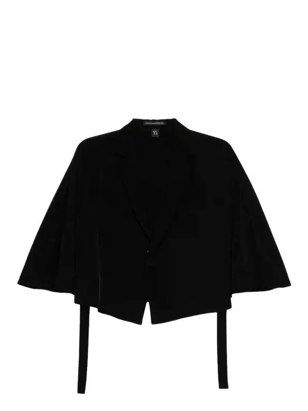 Y’s Crepe-de-chine Cape - Black