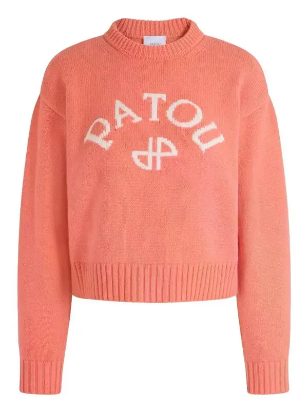 PATOU Logo-intarsia Crew-neck Sweater - Orange