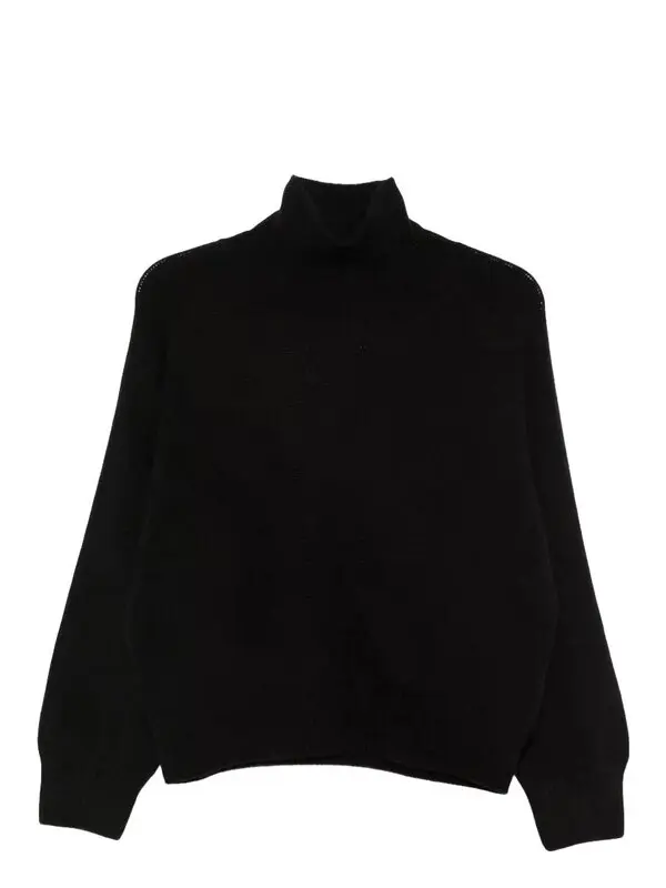 Incentive! Cashmere Connie Ribbed Mock-neck Sweater - Black