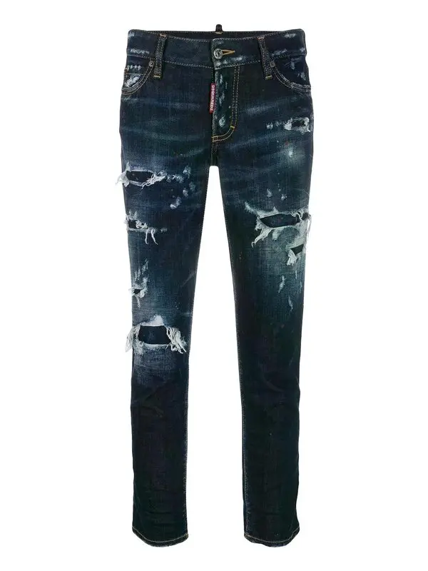 Dsquared2 Distressed Cropped Jeans - Blue