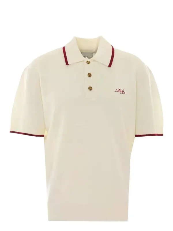 Drole De Monsieur Embroidered-logo Wool Polo Shirt - Neutrals