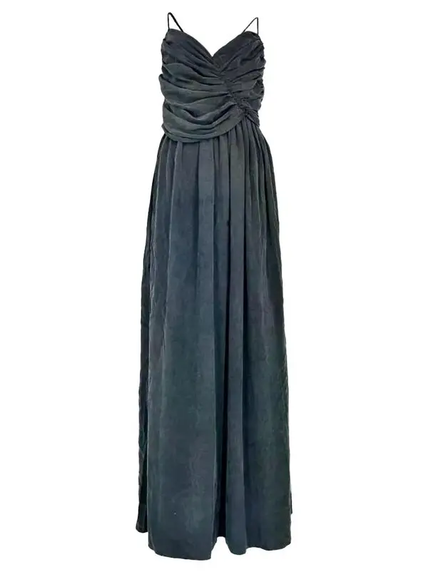 Zimmermann V-neck Gathered Maxi Dress - Grey