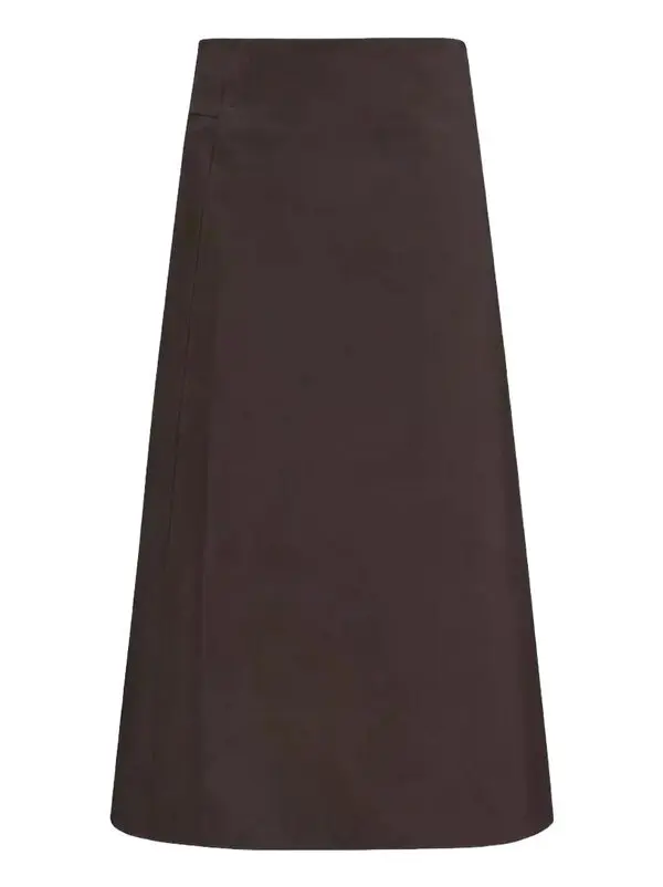 RIER Wrap-design Midi Skirt - Brown