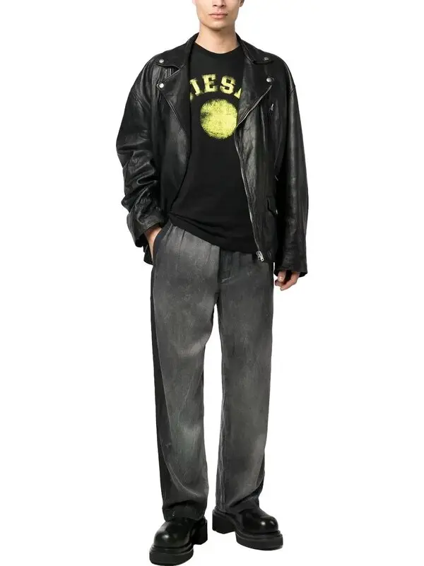 DIESEL® Embroidered-logo Regular Trousers - Grey