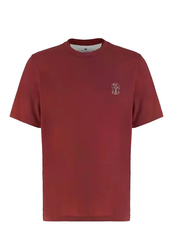 Brunello Cucinelli Logo-print T-shirt - Red