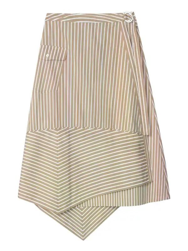 3.1 Phillip Lim Striped Asymmetrical Skirt - Neutrals