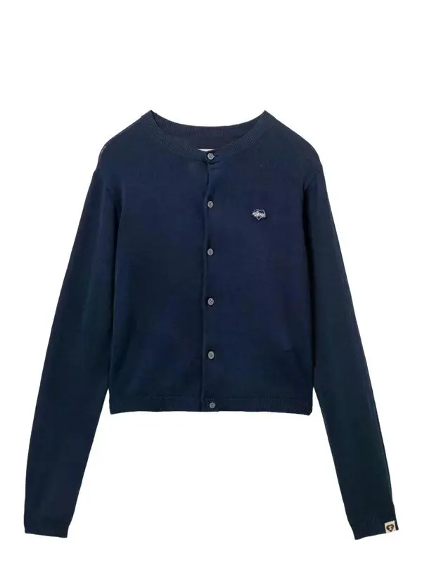 AAPE BY *A BATHING APE Logo-patch Button-up Cardigan - Blue