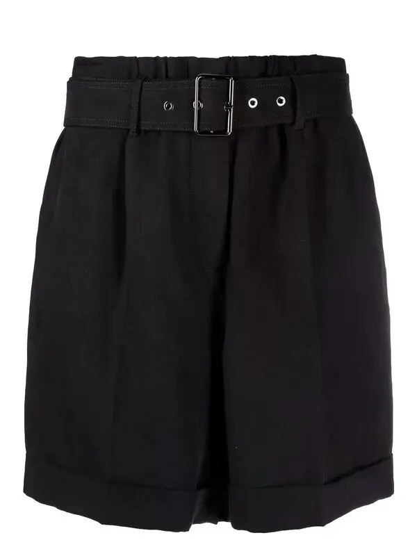Woolrich Belted Flared Shorts - Black