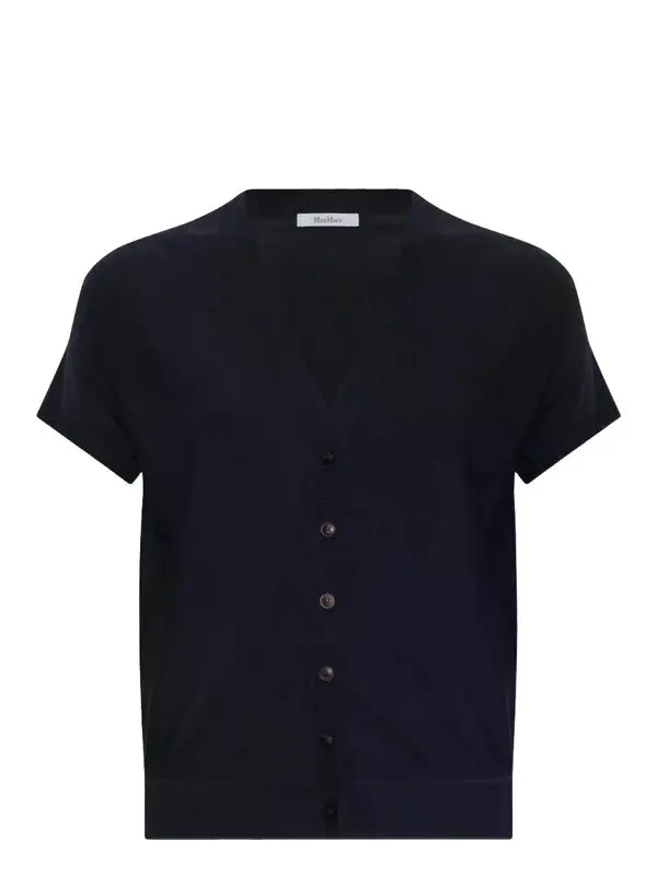 Max Mara V-neck Button-up Top - Blue