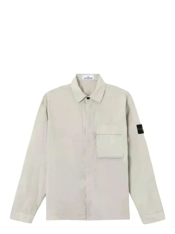 Stone Island Garment-dyed Flap-pocket Shirt - Neutrals