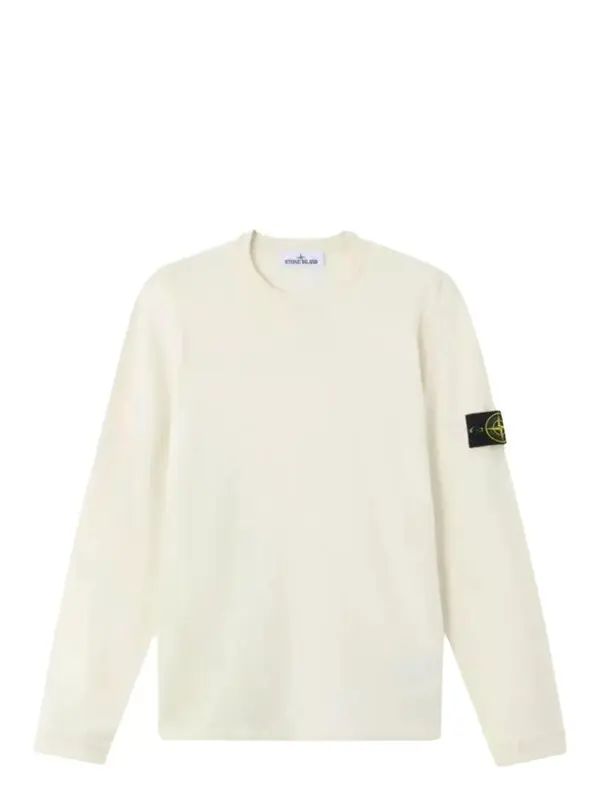 Stone Island Logo-patch Crew-neck Sweater - Neutrals