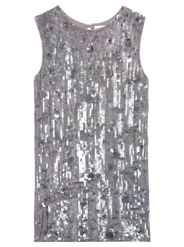 P.a.r.o.s.h Sequin-embellished Mini Dress - Silver