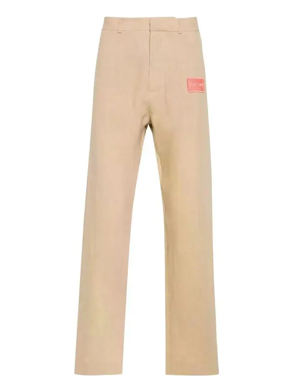 Off-White Appliqué-logo Tapered Trousers - Neutrals