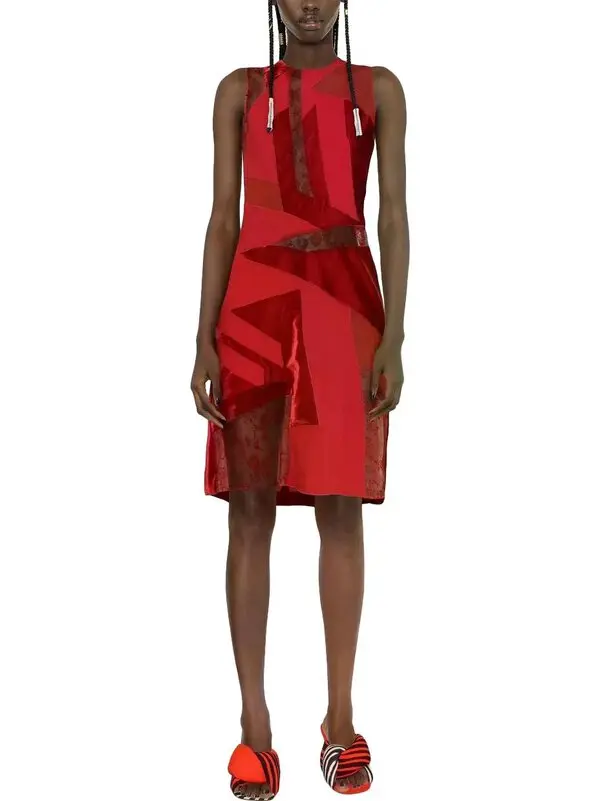 Stella McCartney Patchwork Sleeveless Dress - Red