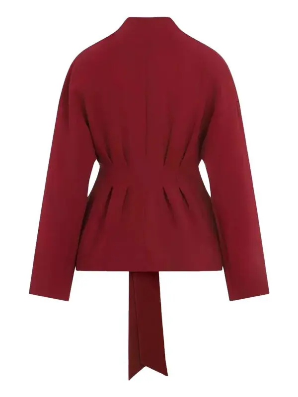 Alberta Ferretti Belted Pleated Jacket - Red