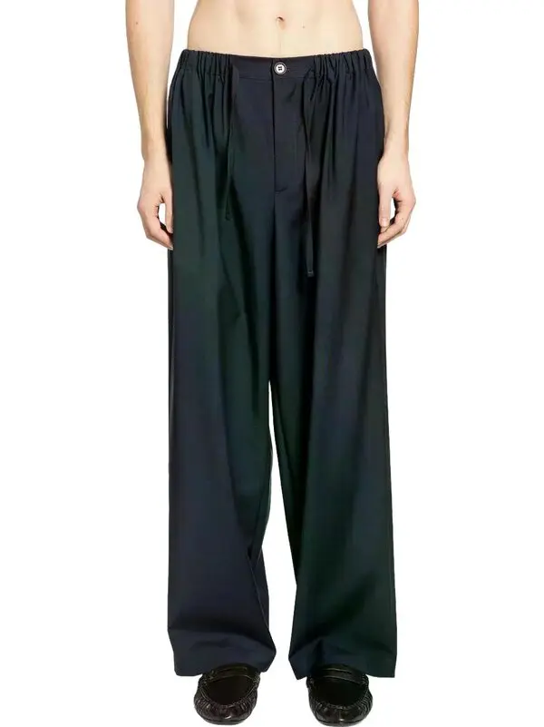ROSE BURRITO Drawstring Virgin-wool Trousers - Blue