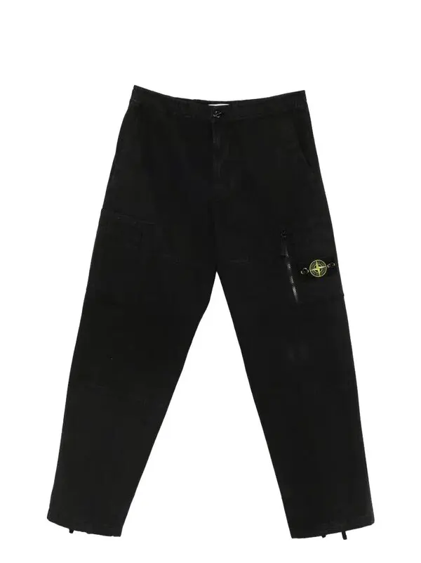 Stone Island Logo-patch Cargo Pants - Black