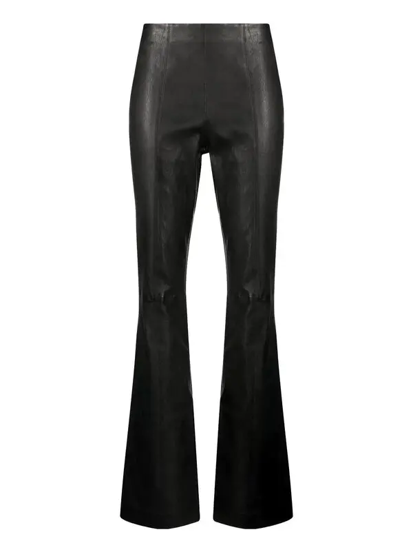 Rag & Bone Mid-rise Flared Leather Trousers - Black