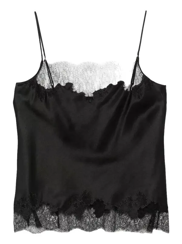 Carine Gilson Lace-trim Silk Camisole - Black