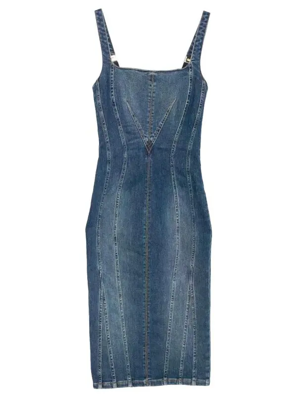Elisabetta Franchi Panelled Square-neck Dress - Blue