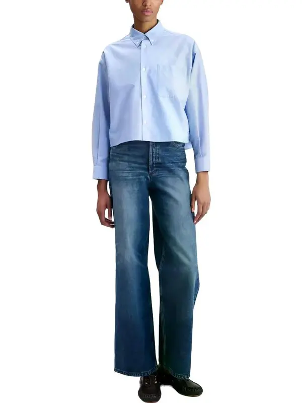 A.p.c. Button-down Cropped Shirt - Blue