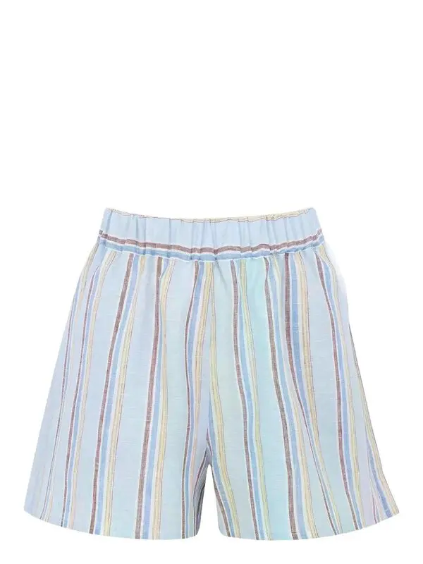 CAYET Anita Striped Shorts - Blue
