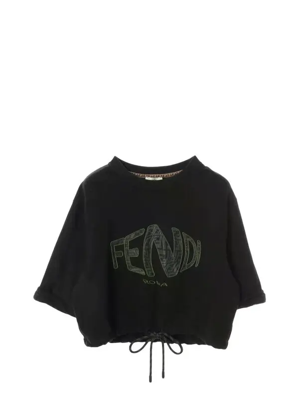 Fendi Fisheye Cropped Sweater - Black