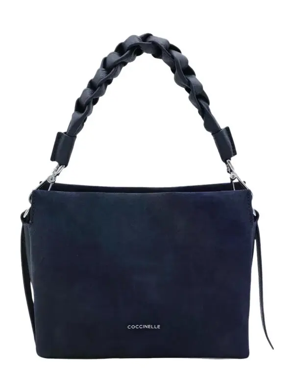 COCCINELLE Braided-handle Suede-detail Shoulder Bag - Blue