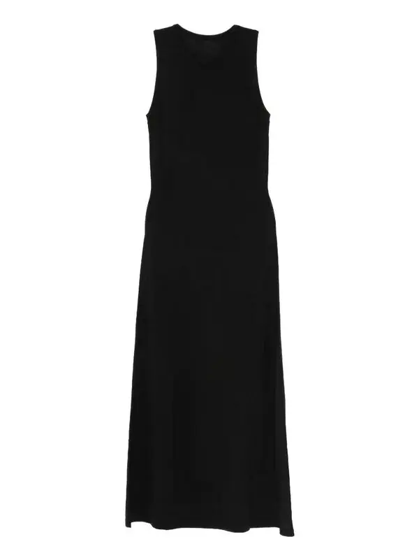 Liviana Conti Sleeveless V-neck Midi Knitted Dress - Black