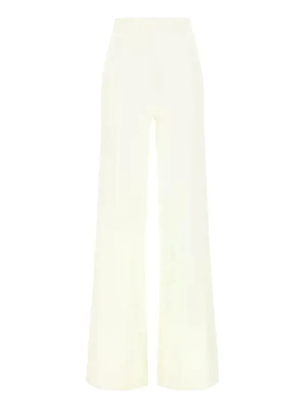 MAISON ANAMI Logo Plaque Wide-leg Trousers - Neutrals