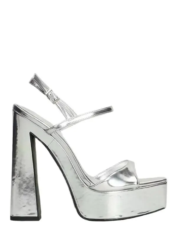 Schutz Metallic-effect Platform Sandals - Silver