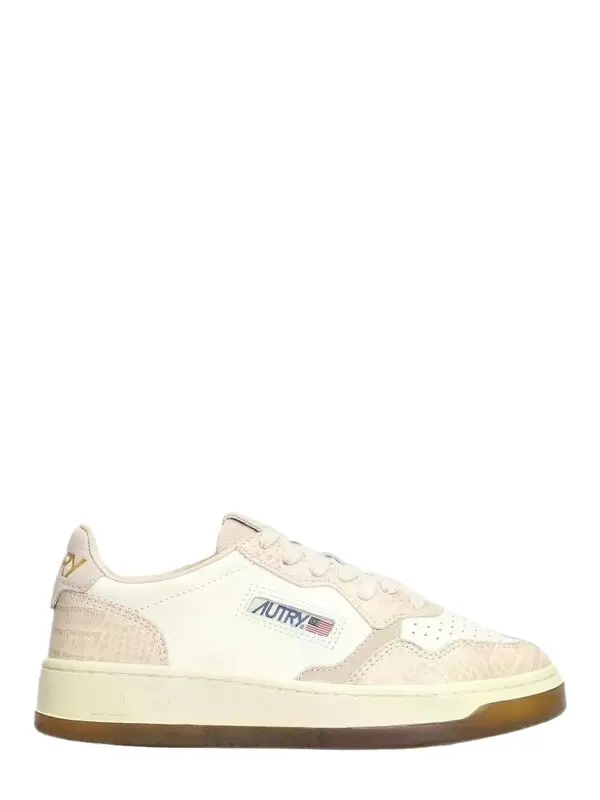 AUTRY Medalist Crocodile-effect Sneakers - Neutrals