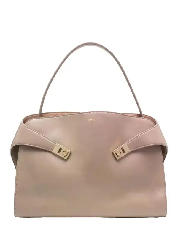 FERRAGAMO Hug Leather Shoulder Bag - Neutrals