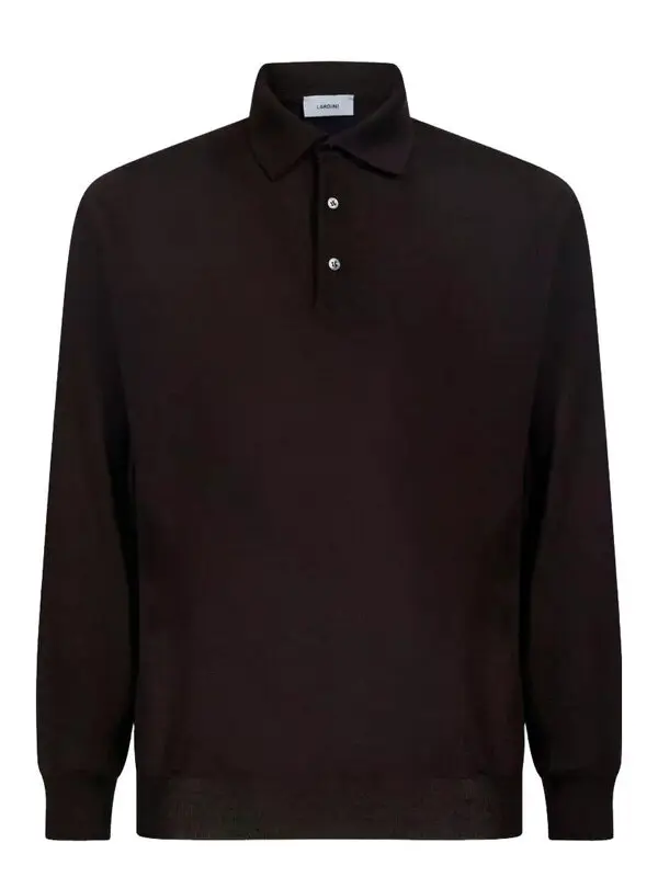 LARDINI Long-sleeve Polo Shirt - Brown