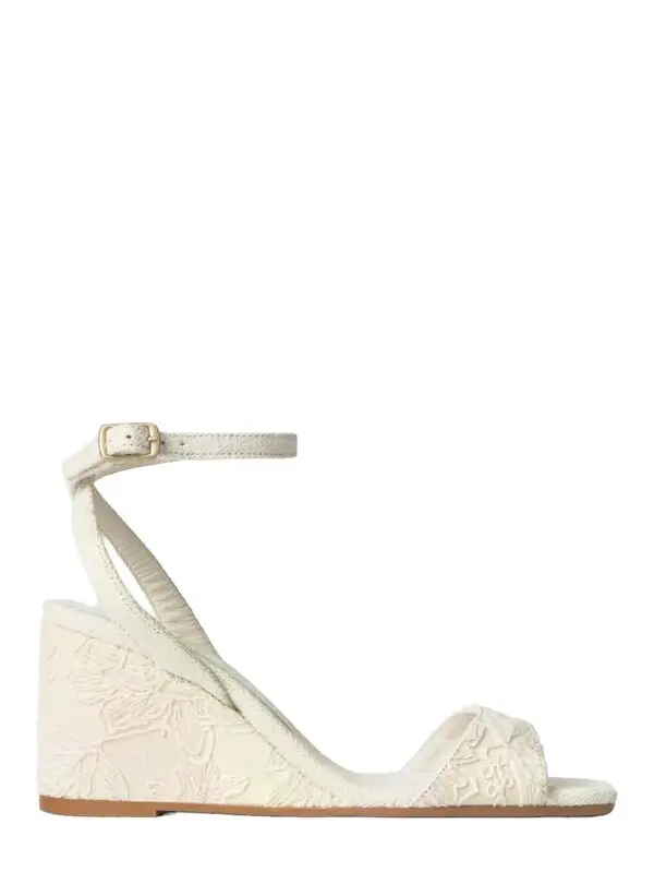 CastaÑer Brunella Floral-jacquard Wedge Sandals - Neutrals