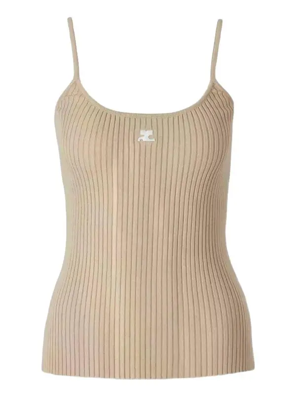 COURREGES Reedition Ribbed-knit Top - Neutrals