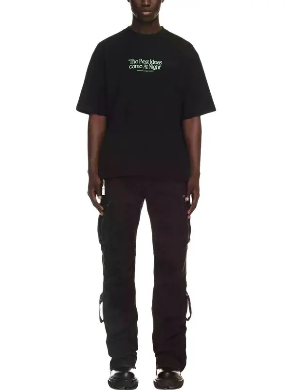 Off-White Slogan-print Cotton T-shirt - Black