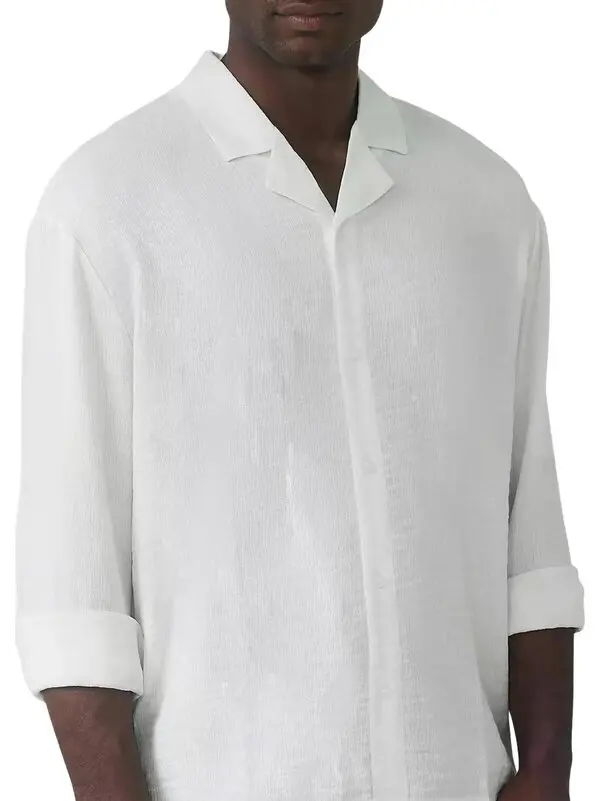 MAUVAIS Crinkled Camp-collar Shirt - White