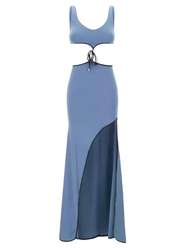 MAISON ANAMI Cut-out Side-slit Maxi Dress - Blue