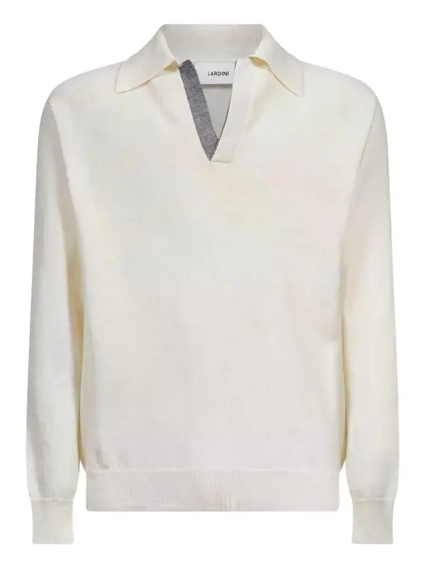 LARDINI Contrast-trim Raglan-sleeve Sweater - Neutrals