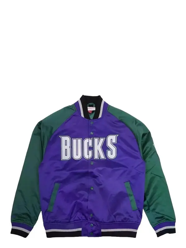 Mitchell & Ness Playmaker Logo Bucks Bomber Jacket - Blue