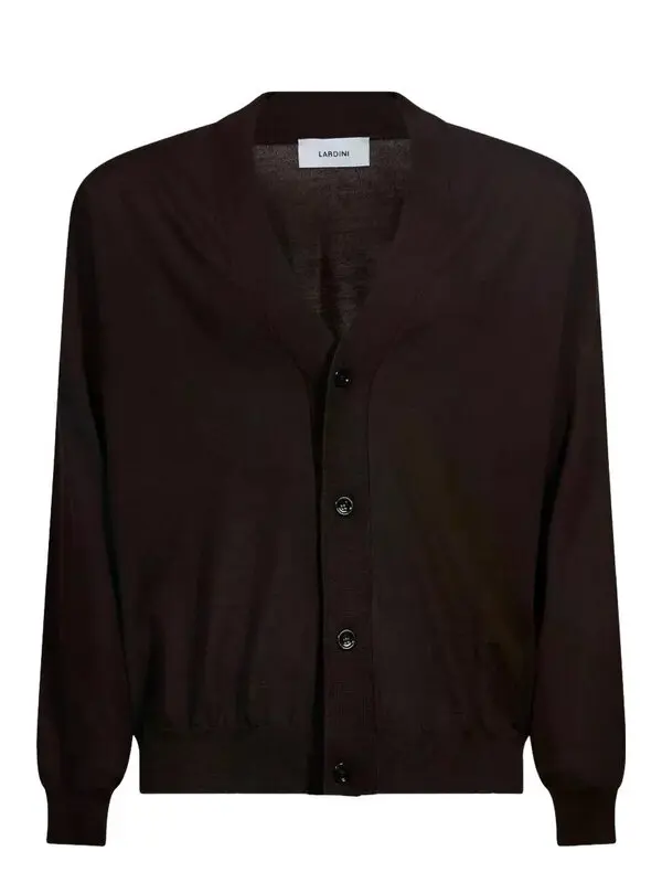 LARDINI V-neck Cardigan - Brown