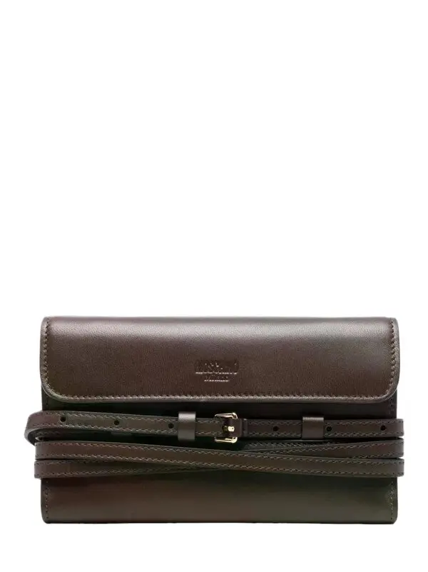 Moschino Buckle-detail Chain-strap Wallet - Brown