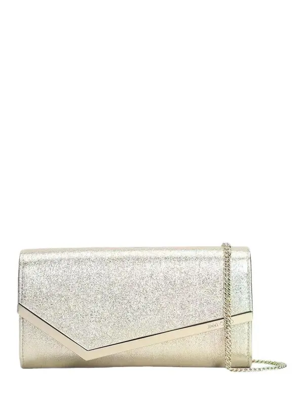 JIMMY CHOO Emmie Glitter-effect Clutch Bag - Silver