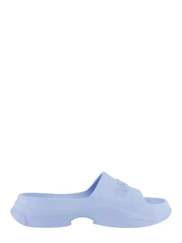 GANNI Logo-embossed Pool Slides - Blue