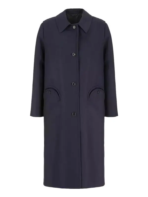 BLAZÉ MILANO Virgin Wool Smiley Pocket Coat - Blue