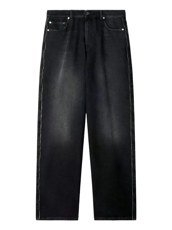 Off-White Zip-trim Loose-fit Jeans - Black