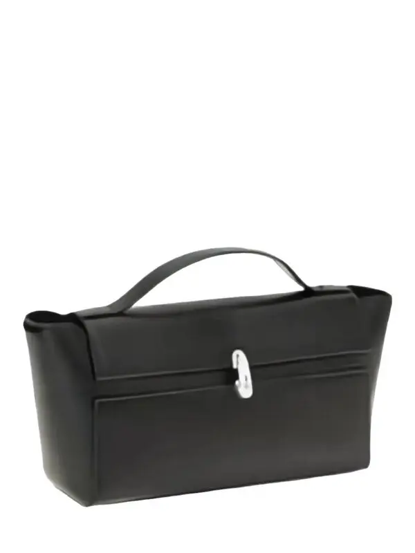 Savette Trapeze Leather Tote Bag - Black