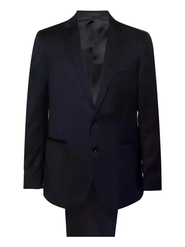 Corneliani Single-breasted Wool Suit - Blue